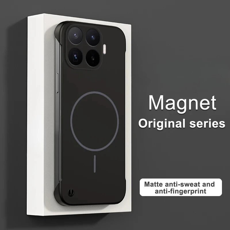 Ультратонкий матовый чехол без рамки для телефона Magsafe для Xiaomi 17T Xiaomi 17T, Черный, black