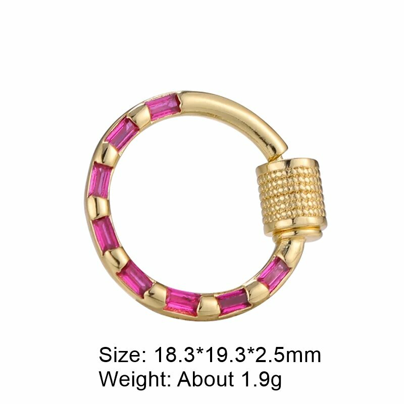 Juya Винтовые карабины из меди с кубическим цирконием Розовый, Gold Red