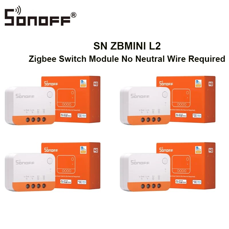 SONOFF ZBMINI L2 Zigbee Smart Switch Mini L2 Zigbee Zbminil2 No Neutral Wire Two-Way Control Required 1-Gang Alexa Google Home
