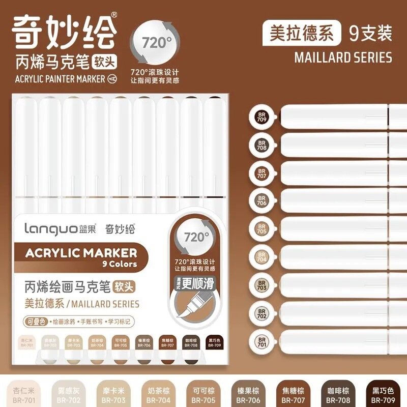 Маркер для акриловой живописи синего цвета, специальный акварельный маркер для детей, студенческий художественный граффити-маркер с мягким наконечником, флуоресцентный маркер