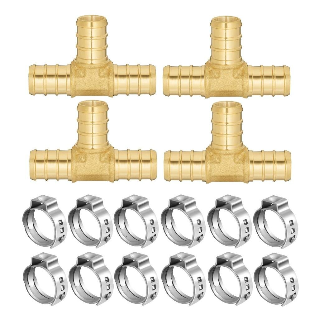 Набор хомутов для труб из нержавеющего материала, 4 тройника 12 зажимов