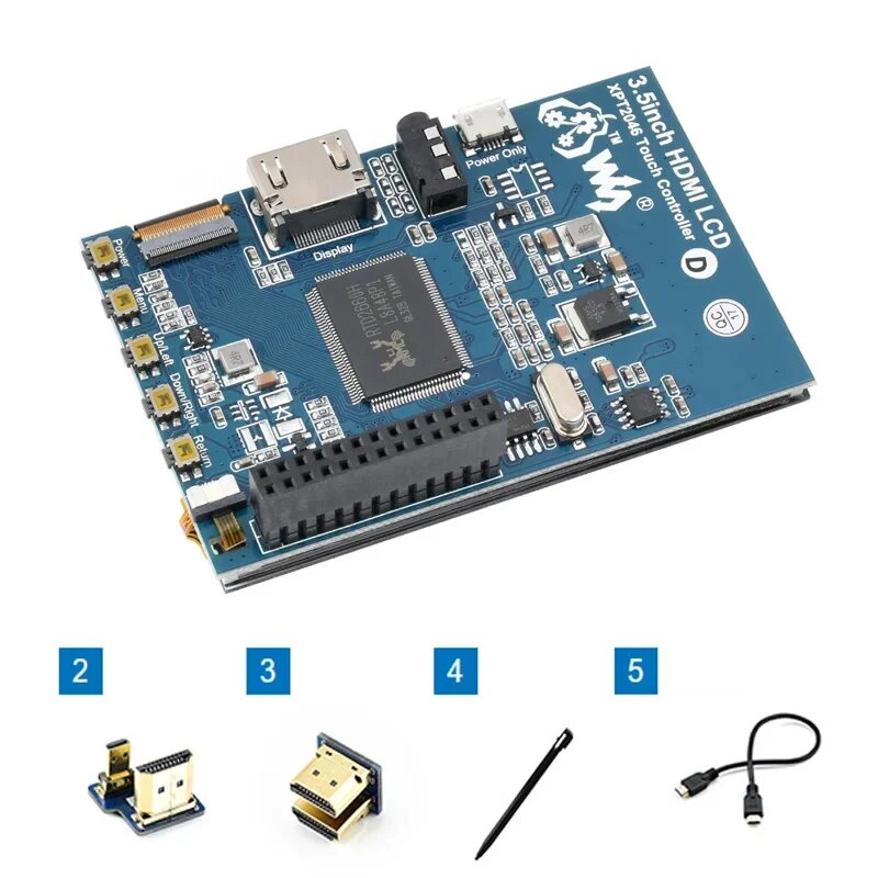 Waveshare 3,5-дюймовый сенсорный ЖК-монитор HDMI для Raspberry Pi