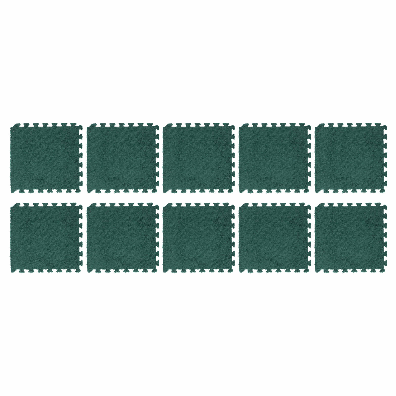 10 шт. плюшевых поролоновых напольных ковриков, утолщенных, разрезаемых, соединяющихся между собой, для спальни и гостиной, темно-зеленые.