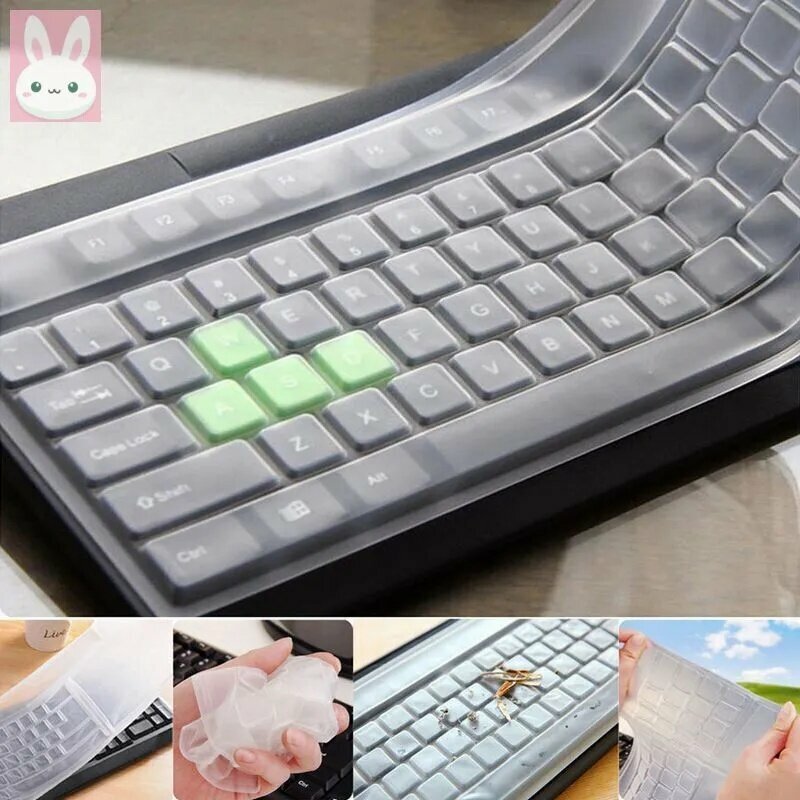1ШТ Универсальная Силиконовая Прозрачная Защитная Пленка Для Клавиатуры Настольного Компьютера
