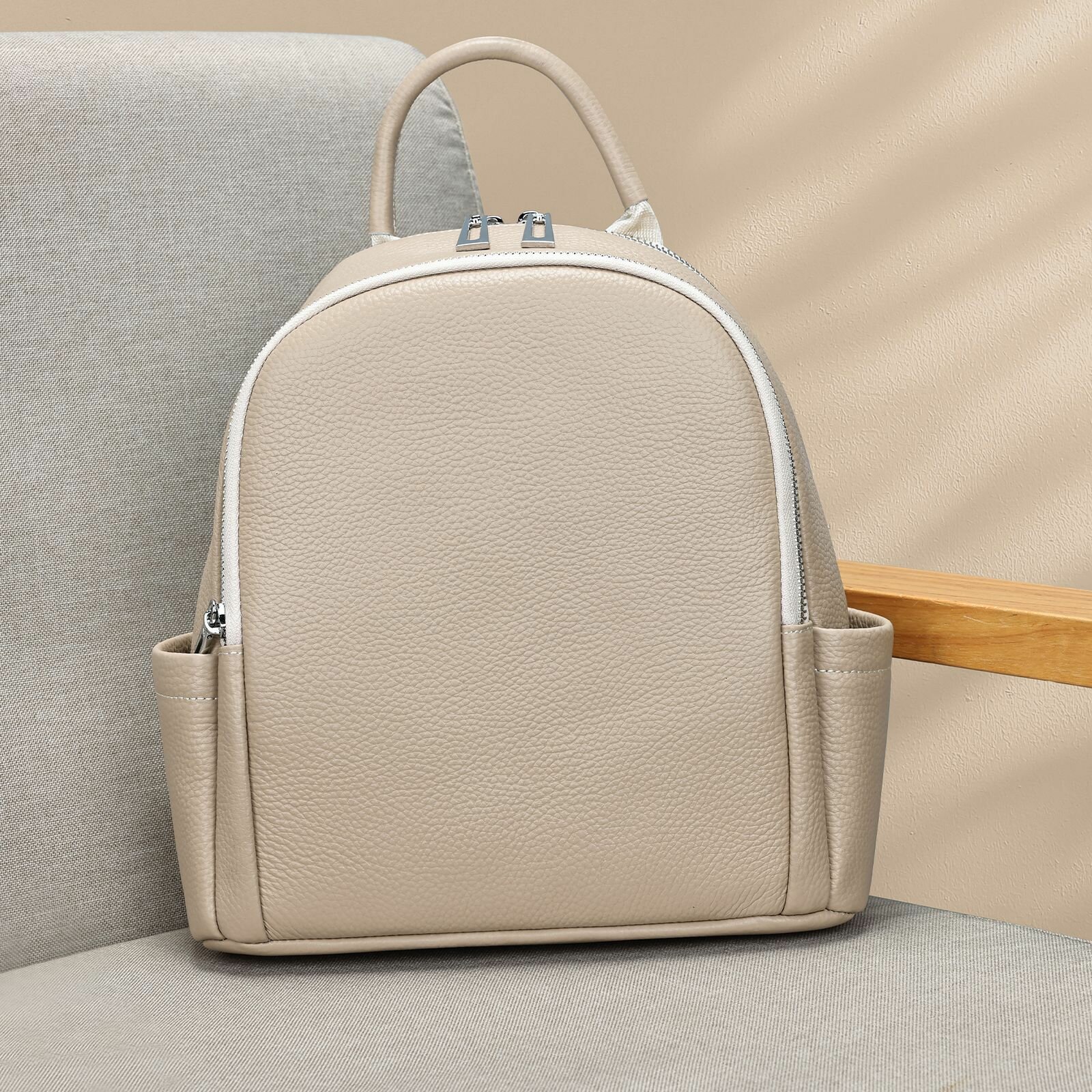 Простой и универсальный женский рюкзак из натуральной кожи, модный высококачественный рюкзак большой вместимости, легкий женский рюкзак для путешествий, false