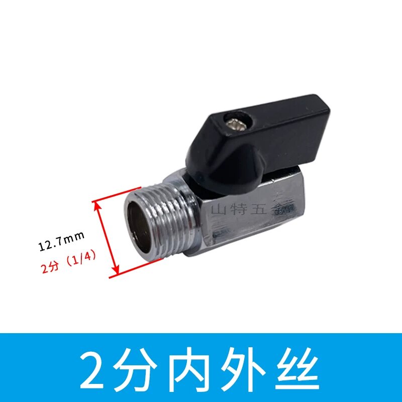Пневматический мини-шаровой кран с шестигранным корпусом, 1/4-23 дюйма, DN810, с двойной внутренней и внешней резьбой,