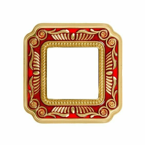 Рамка FEDE 1 пост вертикальная горизонтальная металл красный рубин (ruby red) Smalto Italiano Firenze