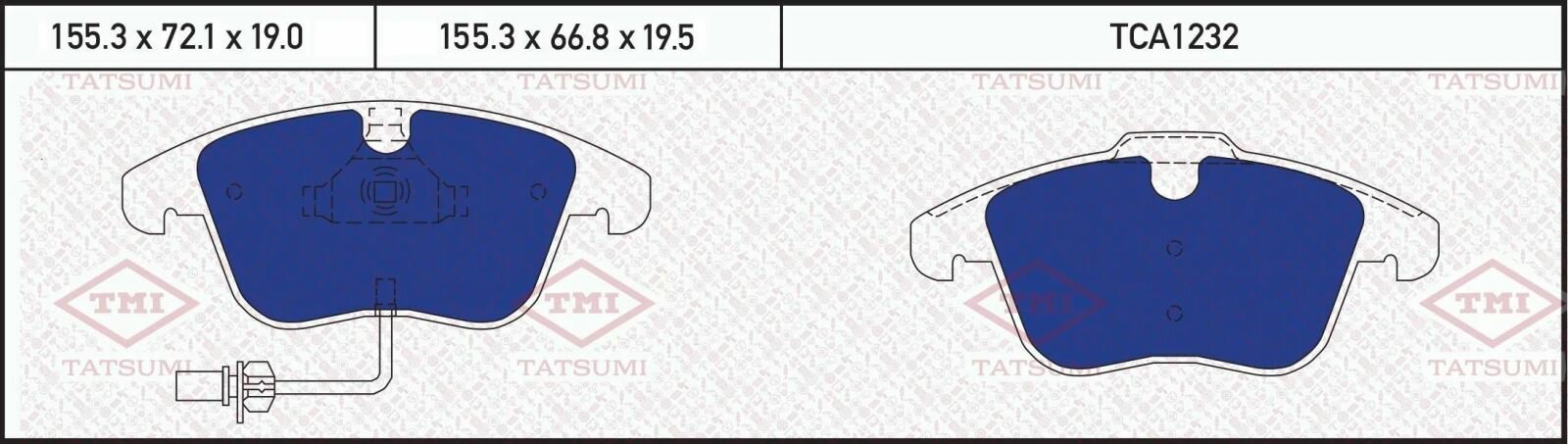Колодки тормозные TATSUMI дисковые передние AUDI A4, A5 07-> (TCA1232)
