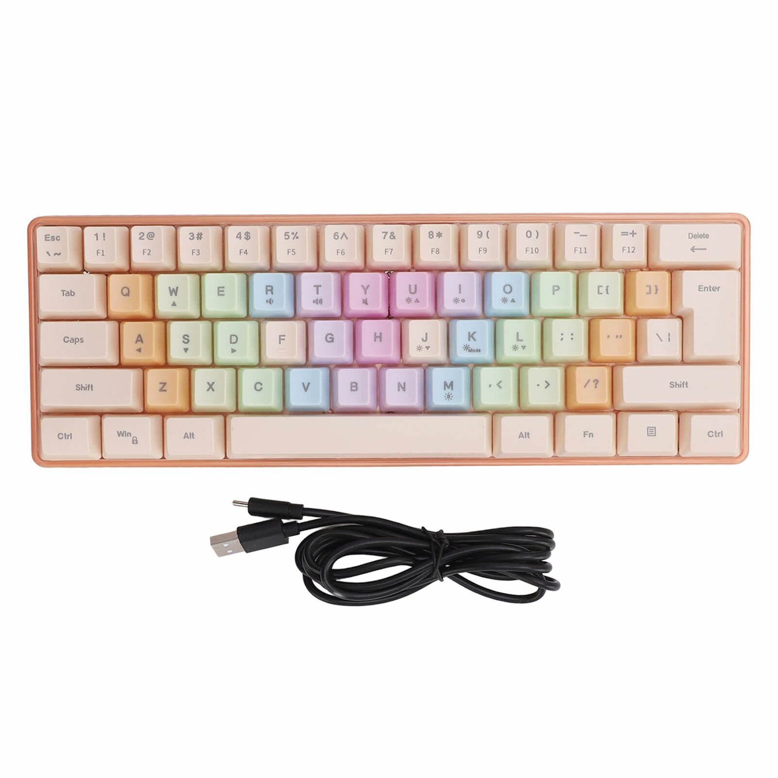 61 клавиша, RGB, семицветная, USB, для офисных игр