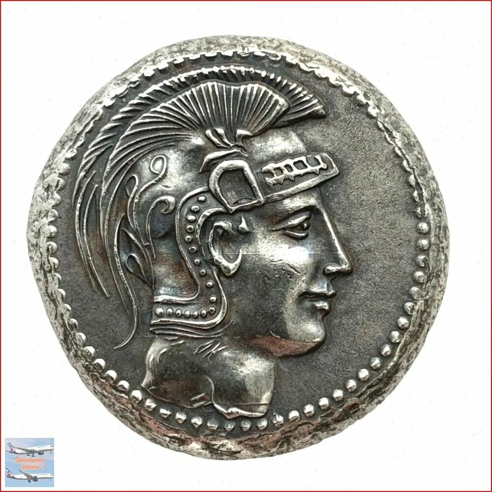 Тетрадрахма 165-42 гг до н э Афины Голова Афины в шлеме Сова на амфоре античная монета копия медно никелевый сплав