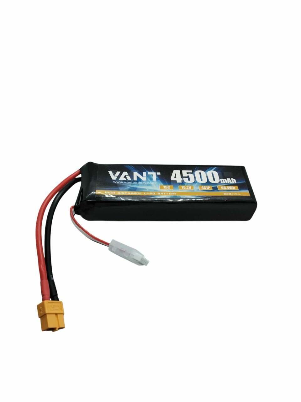 Аккумулятор LiHV Vant - 15.2В 4500мАч 75C (4S, мягкий корпус, разъём XT60)