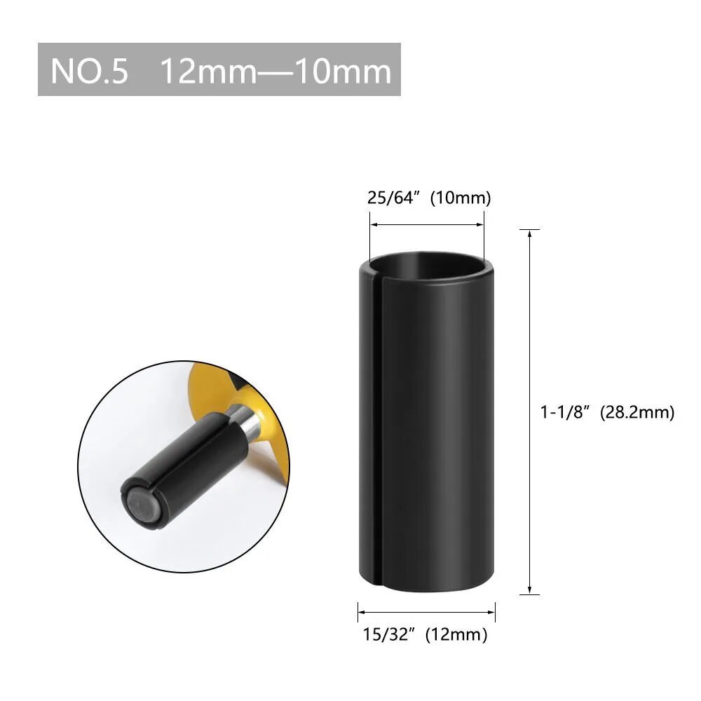 Переходник цанга с 12 мм на 10 мм для хвостовика фрезы