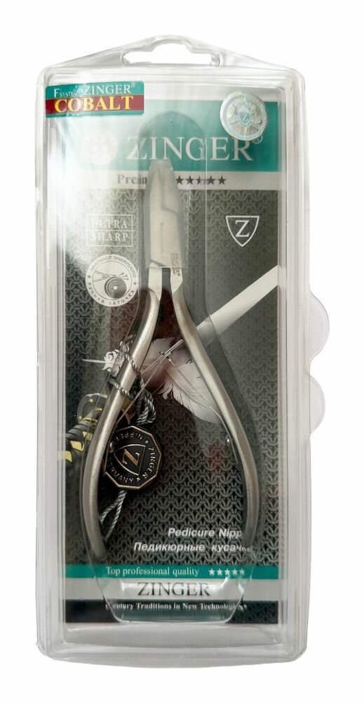 Кусачки педикюрные Zinger PT-14 серии Cobalt ручной заточки премиум-класса