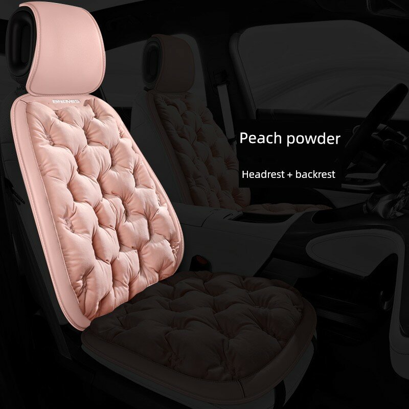 Новая зимняя плюшевая теплая подушка-накидка на автомобильное сиденье 2025 года, утолщенная меховая накидка-полушапка