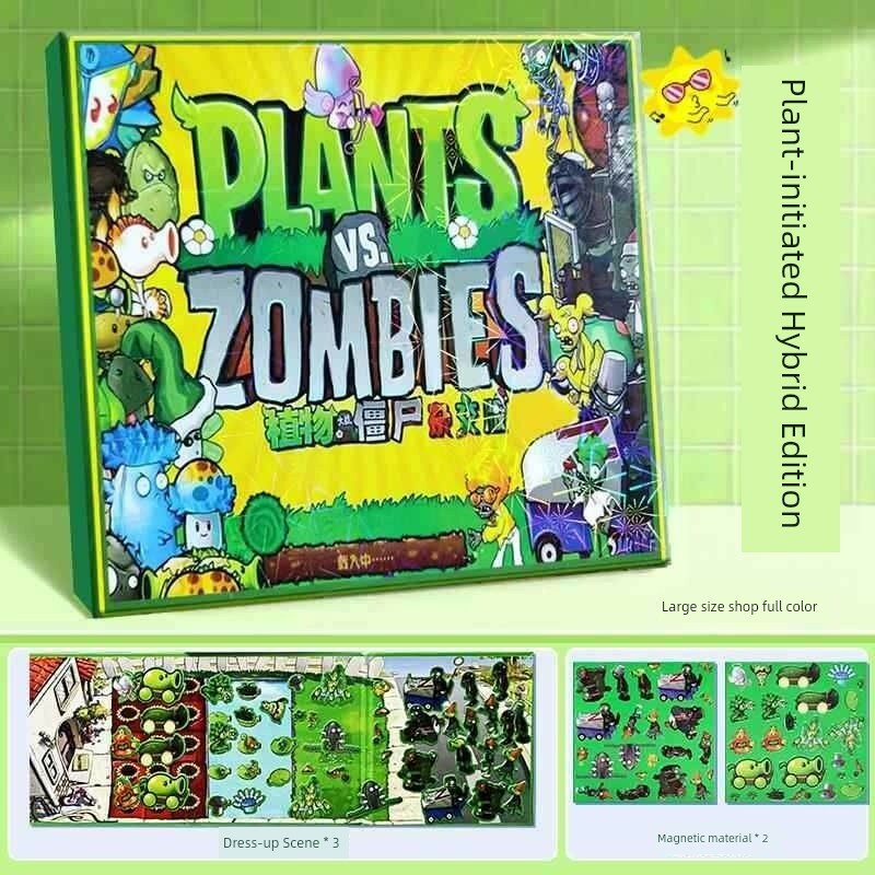 Магнитная тихая книга Plants vs. Zombies: Гибридное издание, 1 книга, крупный размер лазерной полной цветной печати,