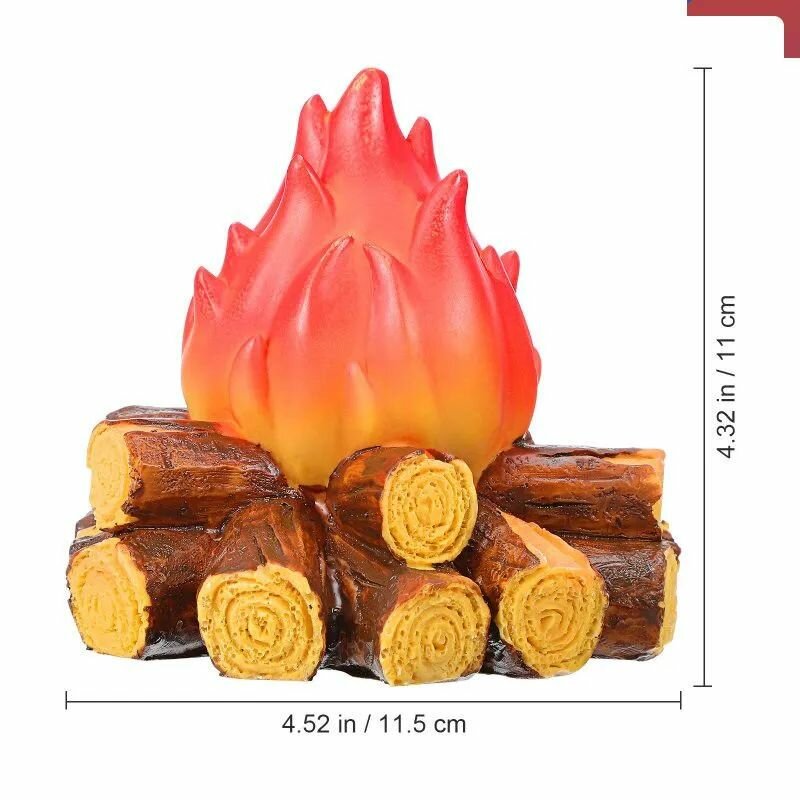 Имитация пламени лампы игрушечного камина, искусственные огни, выдув на улице, фальшивая деревянная лампочка 12.50X12.30X12.30CM