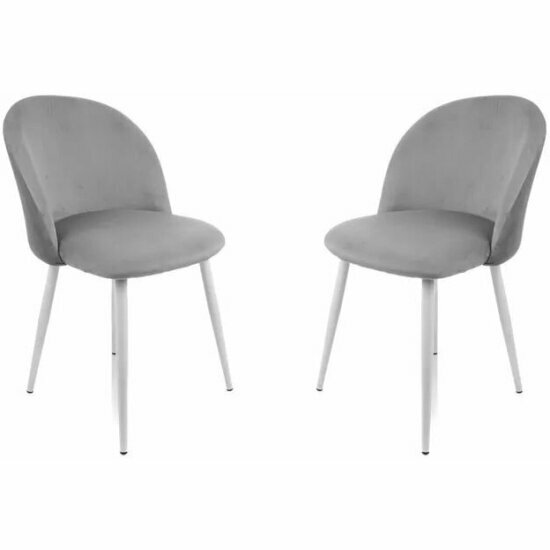 Комплект стульев домашних M-group бостон, серый, белые ножки (2 шт)
