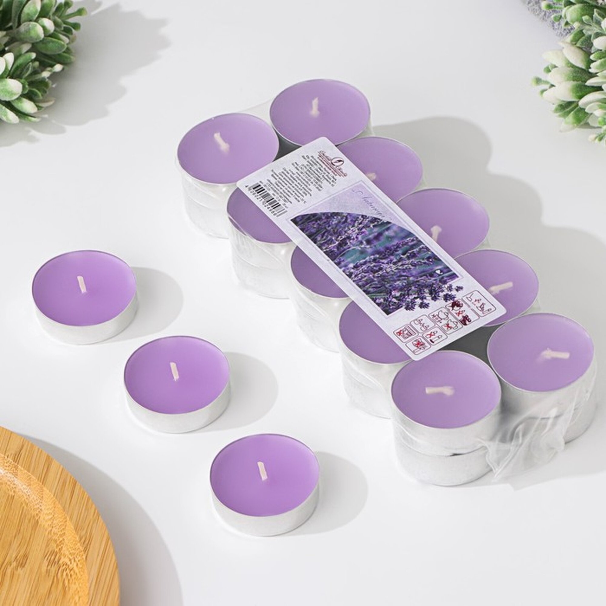 Набор свечей ароматических чайных «Лаванда», 3.8×1.6 см, 3.5 ч, 12 г, 20 шт.