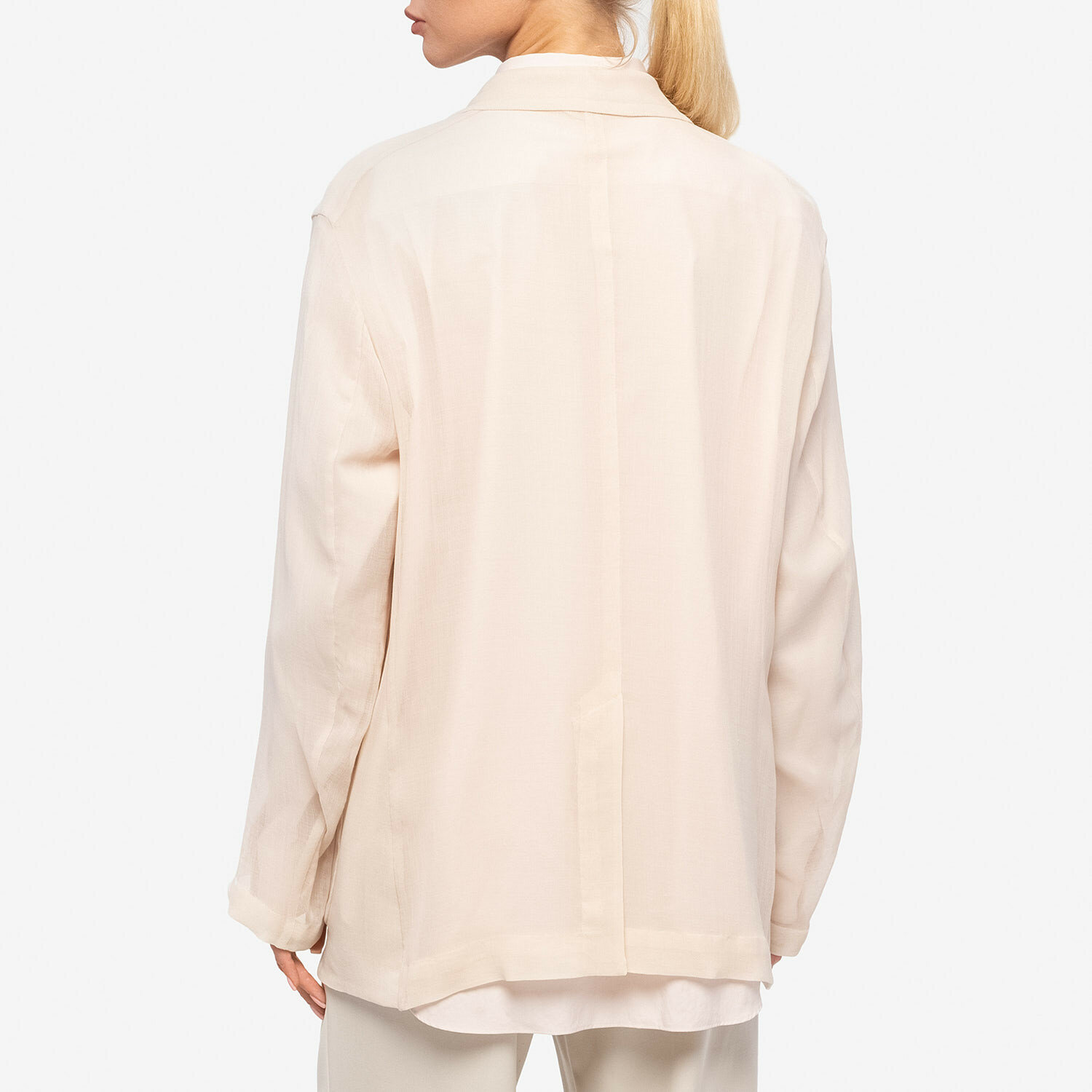 Рубашка AURALEE РУБАШКА AURALEE WOOL RECYCLE POLYESTER LENO SHEER JACKET, размер 2, ivory — фото 1
