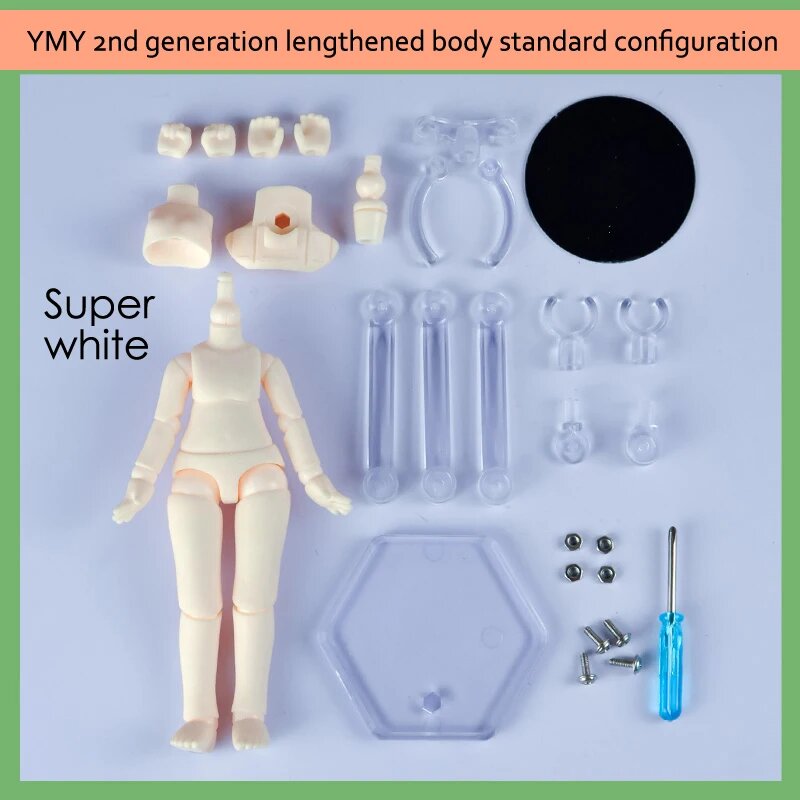 Шарнирное кукольное тело Ymy Ob11 Белый, Super White Long