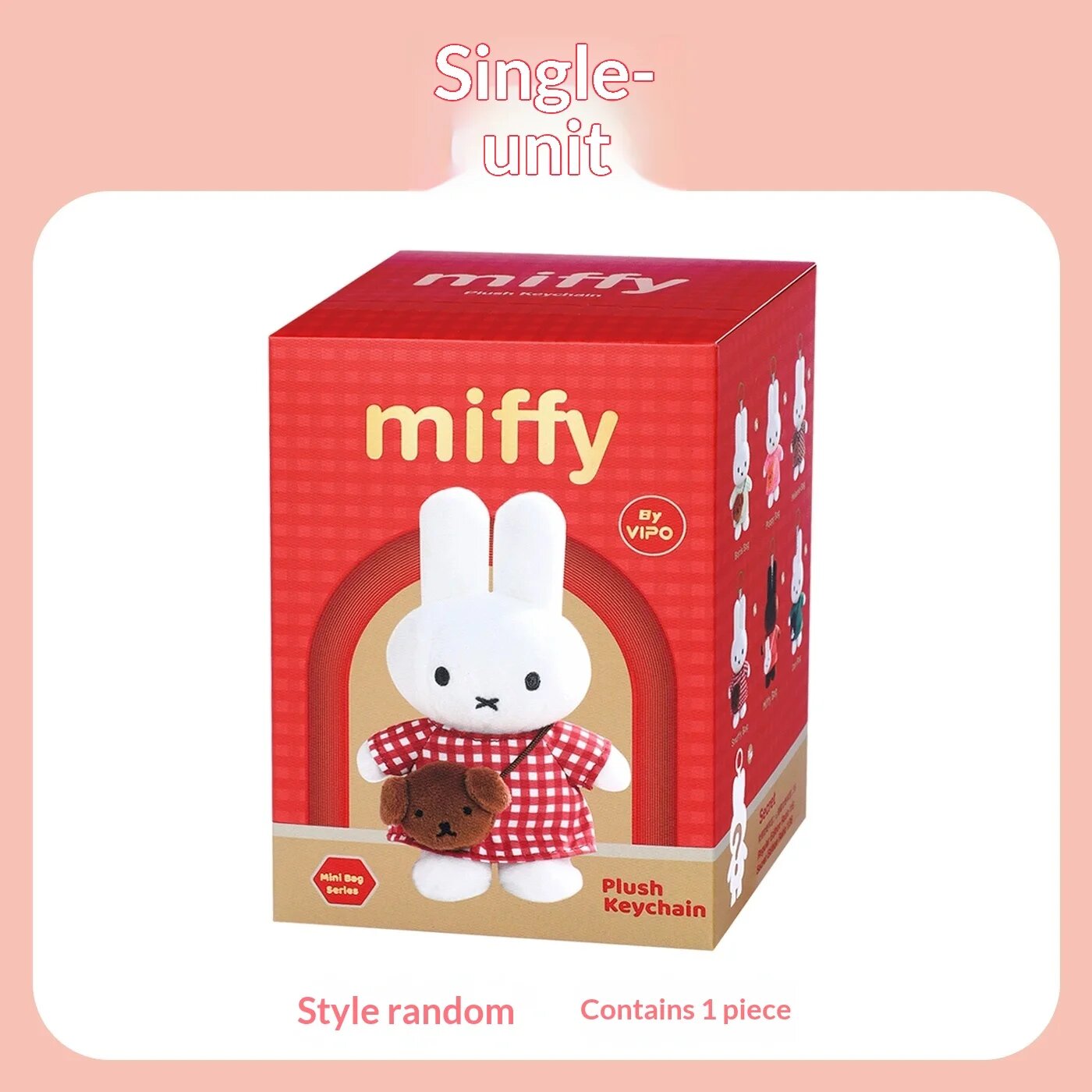 Miffy Plush Keychain, Style Random, 1pcs