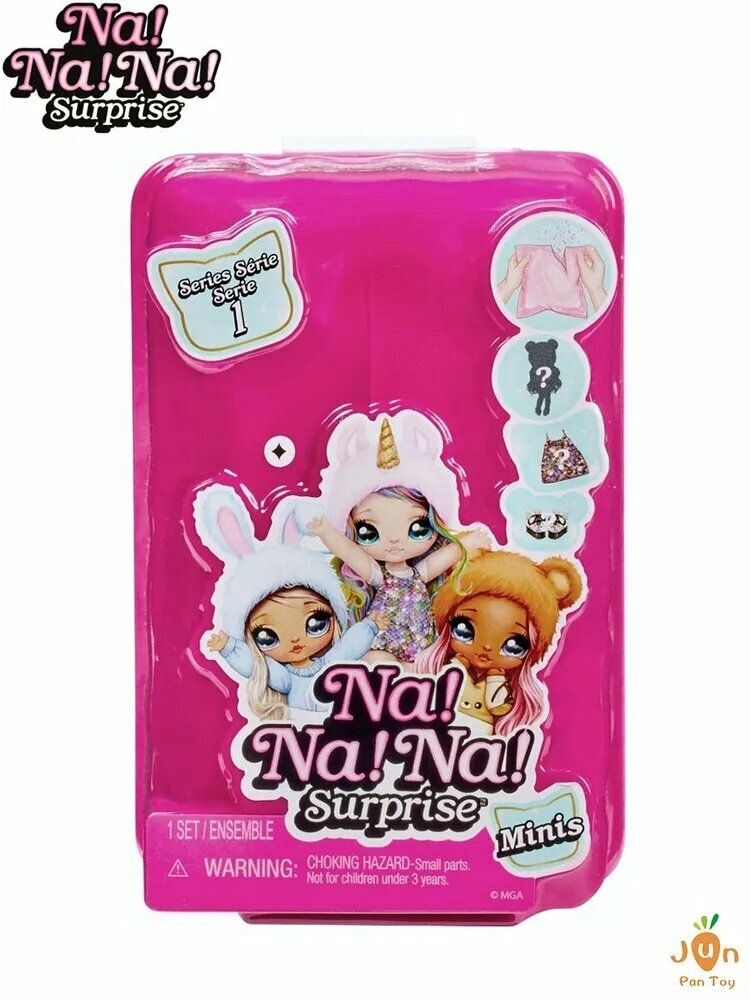 Игрушка сюрприз кукла шарнирная MGA Na Na Na Surprise Minis Series 1 / Игрушки для девочек с модными куклами, подходящие для подарков на день рождения для детей от 3-х лет