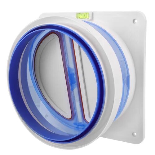 Белый пластиковый клапан обратного хода для вытяжки кухни и помещений дома