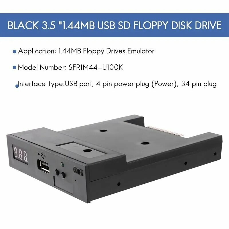(S O K H) Версия Sfr1M44-U100K черный 3,5 дюймов 1,44 МБ USB Ssd эмулятор флоппи-дисковода совместим с Yamaha Korg Roland электронная клавиатура Gotek