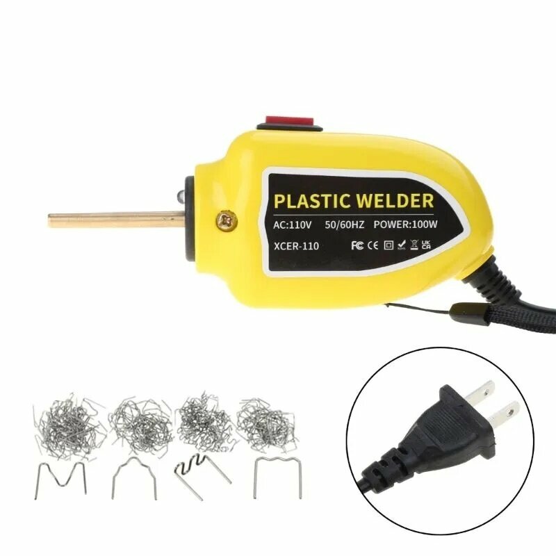 Высокотемпературные сварочные наборы для пластика, сварочный аппарат, 100 шт, аксессуары для ремонта горячих скоб в комплекте, быстрый нагрев