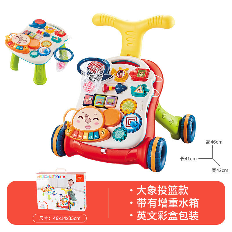 Кросс-бордерный популярный детский ходунок, многофункциональный трансформируемый обучающий стол-коляска для мальчиков и девочек