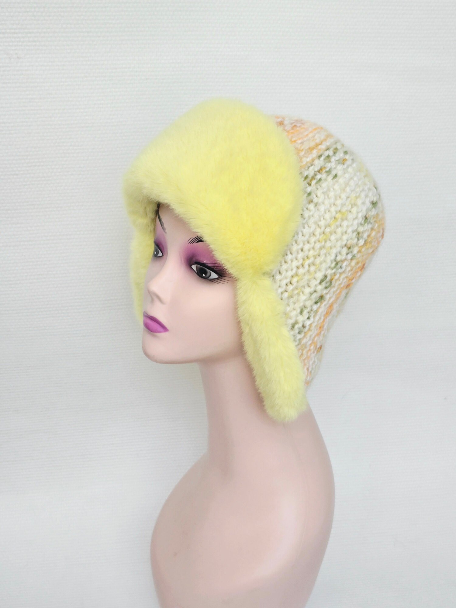 Шапка-ушанка экомех для женщин