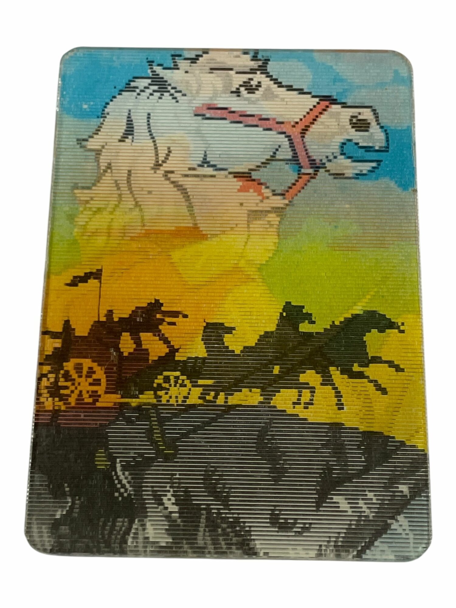 Советская винтажная переливающийся карточка, советская мультипликация, сделано в СССР