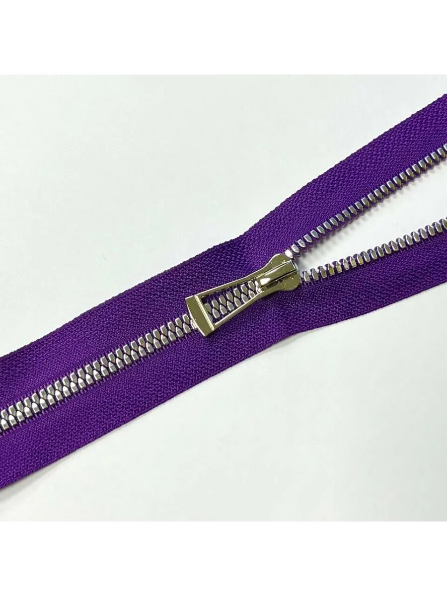 Молния трактор №5 н/р 18см никель D865 фиолетовый уп.6шт