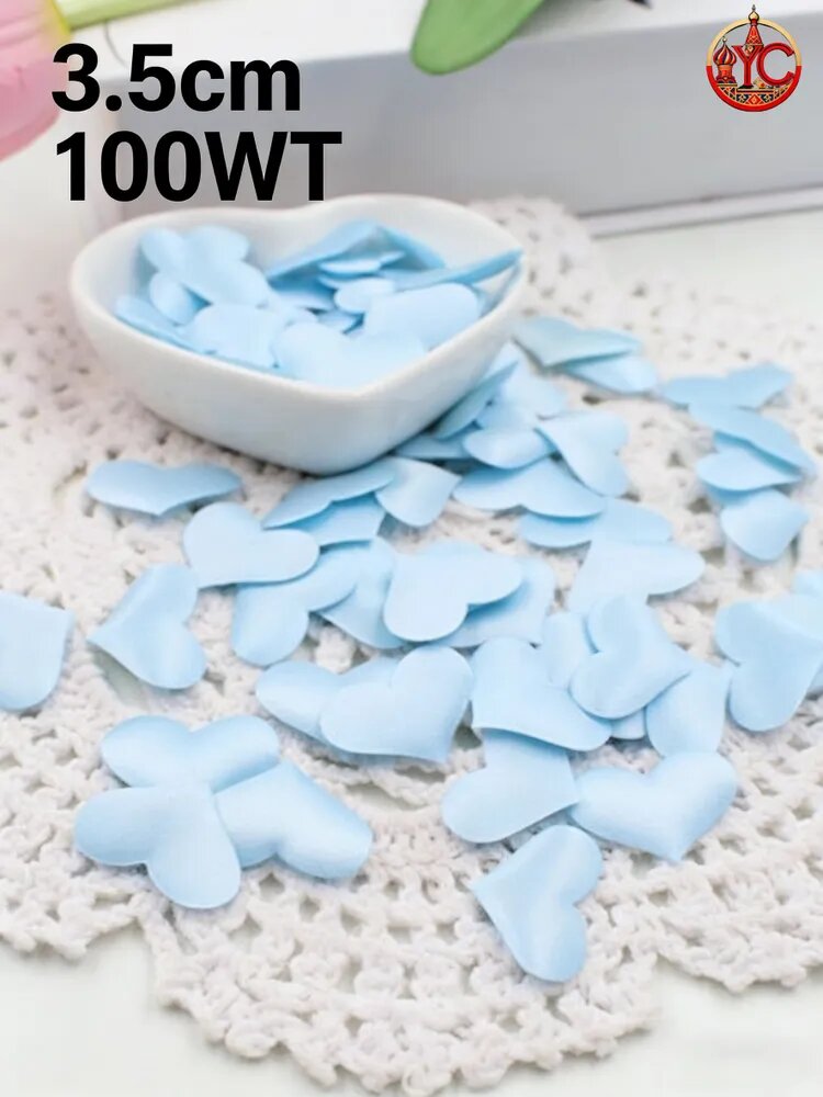 Наполнитель для подарков Сердечки 3,5 см, атлас, -100 шт