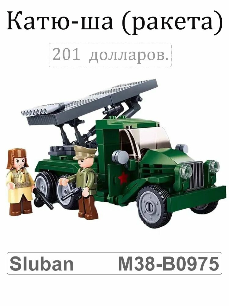 Конструктор SLUBAN серия "Армия". Катю-ша (ракета). M38-B0975.201 долларов.