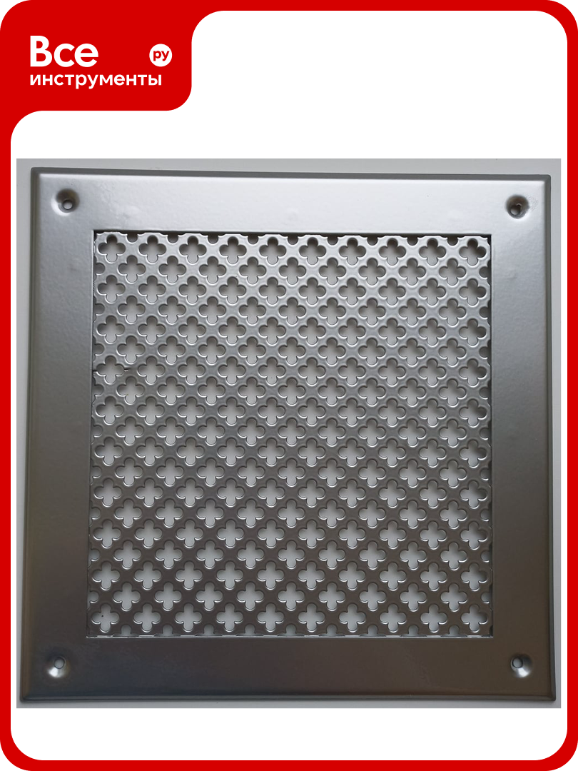 Решетка вентиляционная ООО Вентмаркет 200х200 мм, металлическая на саморезах, цветок, хром VRC00203S