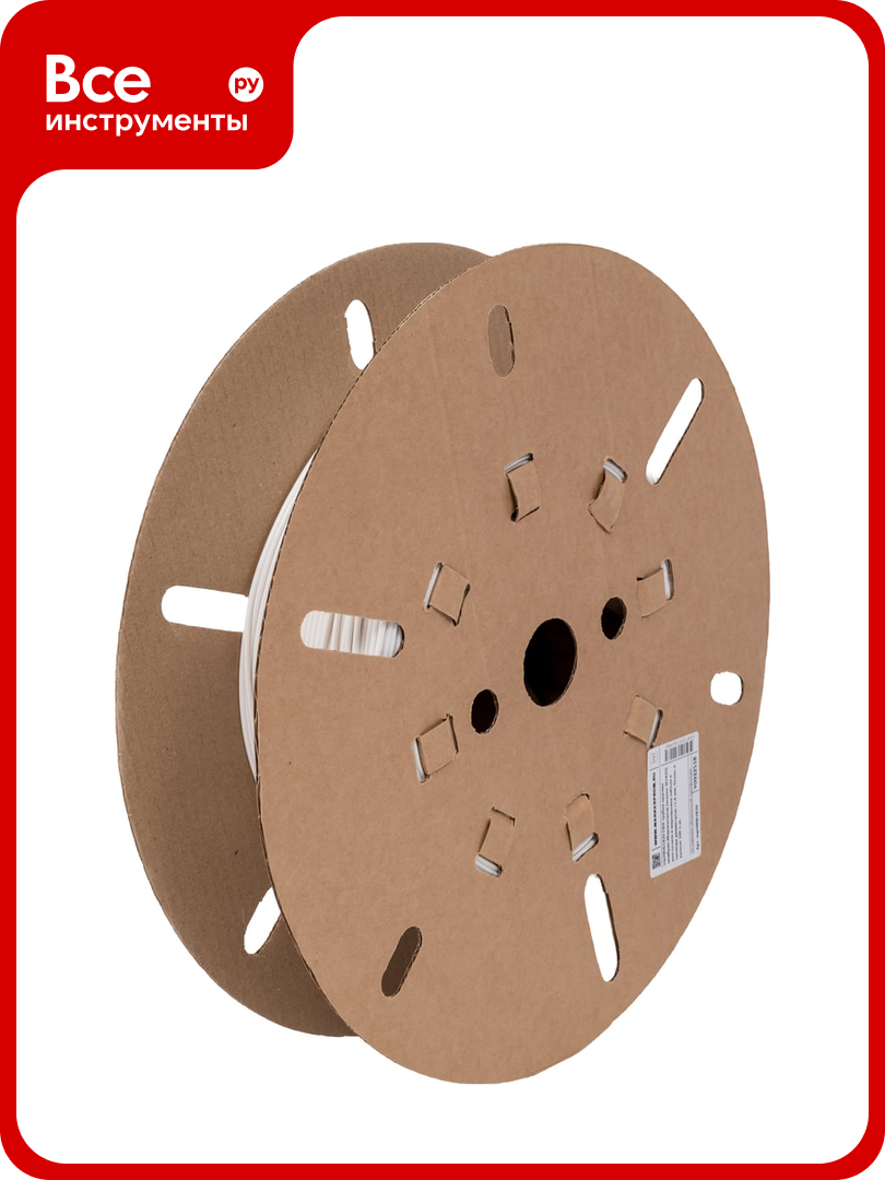 Трубка маркерпром ПВХ, круглая кембрик (аналог IB1820), для печати и маркировки кабеля и провода диаметром меньше 1,8 мм, белая, в рулоне 200 п. м mpr06ib1820