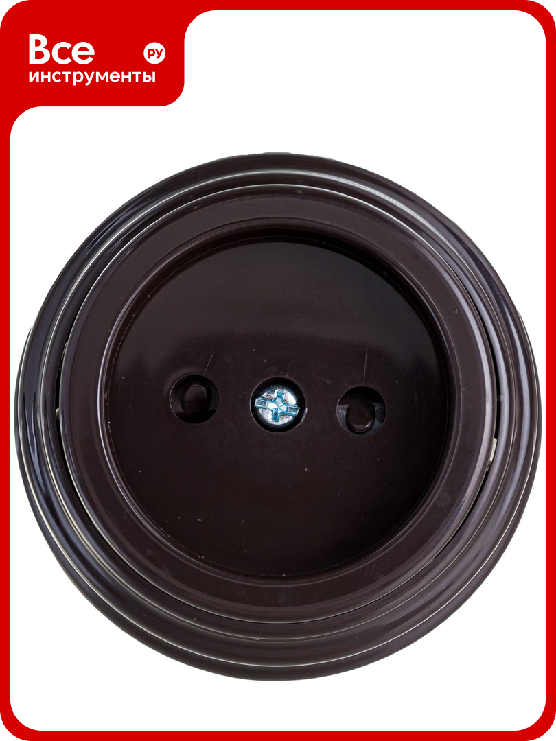 Розетка Bylectrica РА16-0205 1-местная без заз. со шторк. 16А ОУ, серия ретро, шоколад