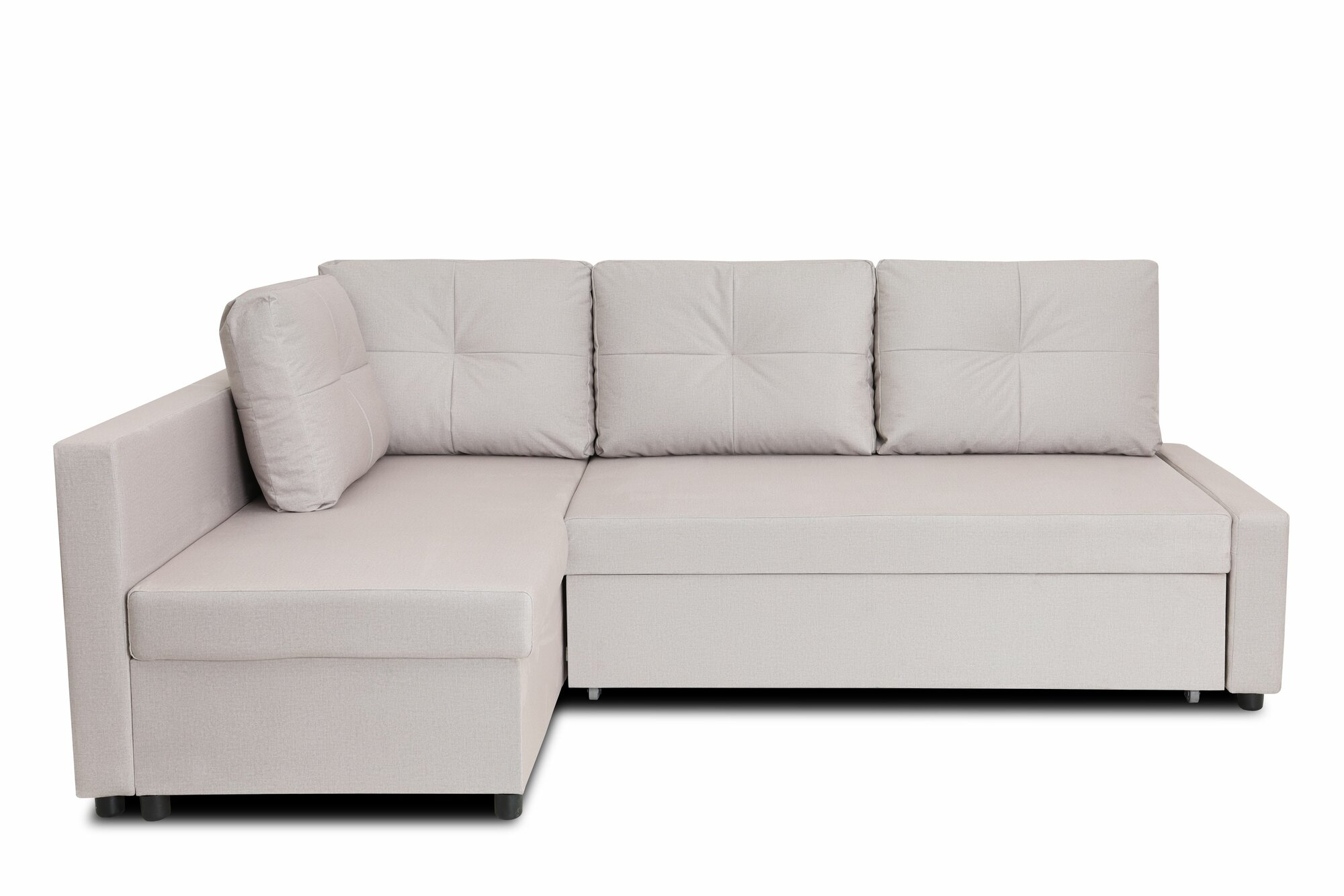 Диван кровать угловой раскладной Поло, велюр Altair Linen, с ящиком для белья, раскладной, для дома и дачи Divan365