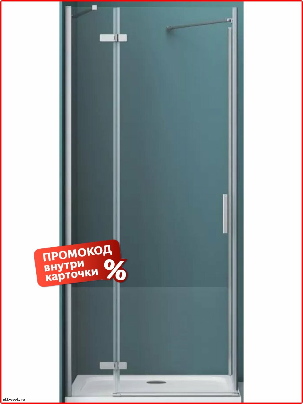Душевая дверь в нишу BelBagno Olga 100x195, прямоугольная, прозрачное, 6 мм, распашные