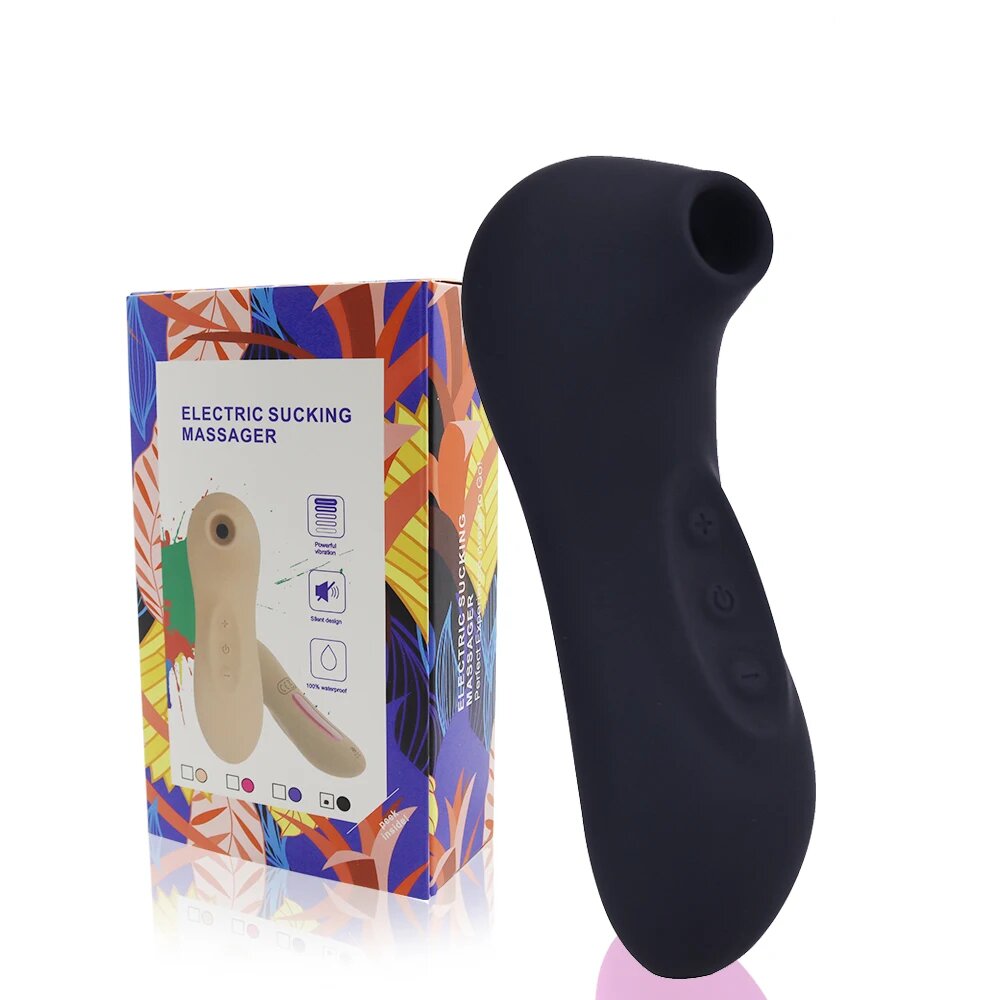 Сосущий фаллоимитатор Вибратор 8 скоростей Вибрирующая присоска Оральный секс black with box