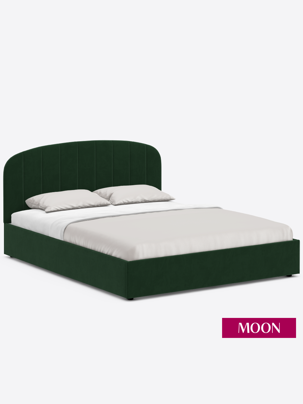 Кровать двуспальная с подъемным механизмом, MOON FAMILY 1262, размер 160х200 см, велюр зеленый. Ортопедическое основание в комплекте