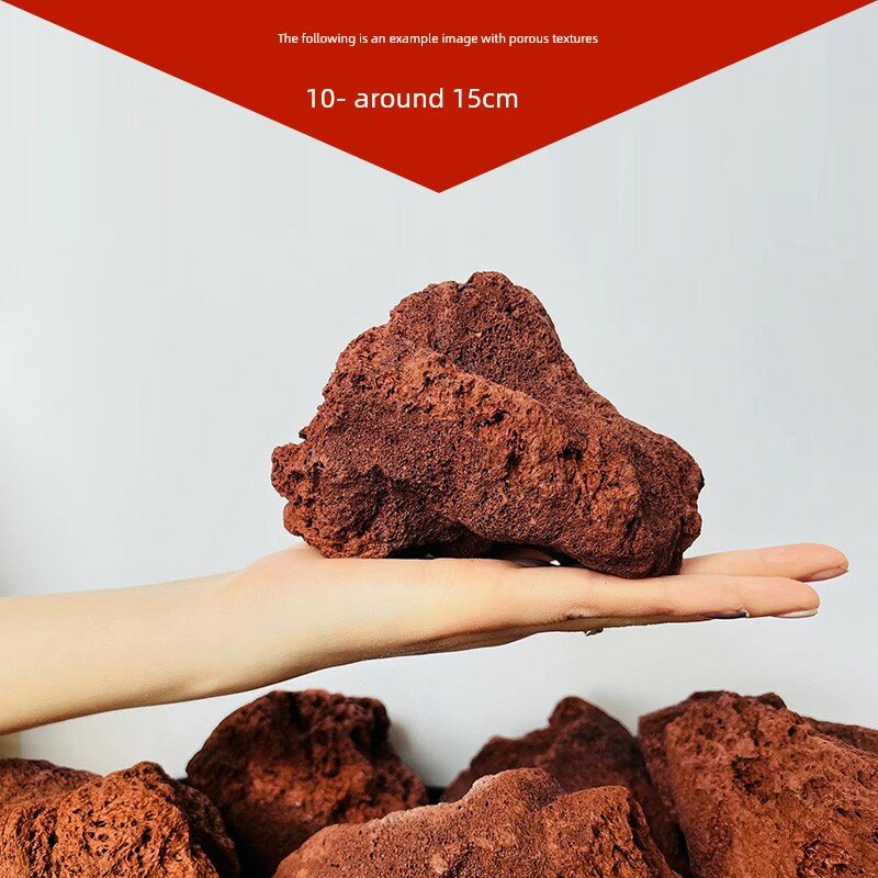 Натуральный красный вулканический камень для аквариумного фильтра, декор для аквариума, отборные крупные вулканические
