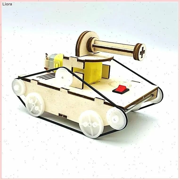 Конструктор электронный деревянный для детей "танк", занимательная физика.