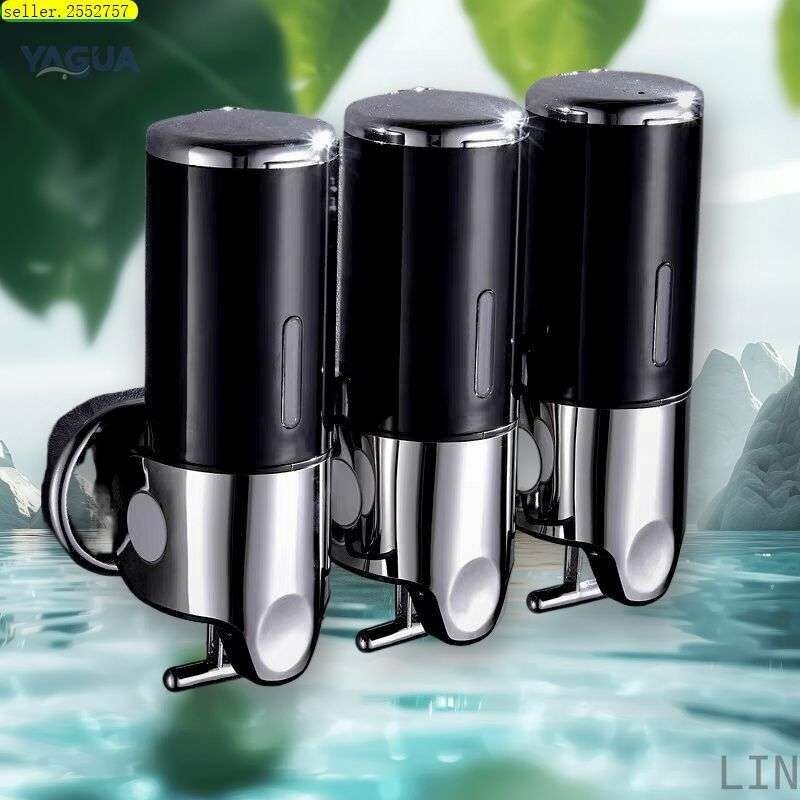 Seller2757 Настенный дозатор для жидкого мыла, диспенсер для геля для душа, контейнер для шампуня, двухручная бутылка для мыла в ванную комнату, кухонные принадлежности LIN