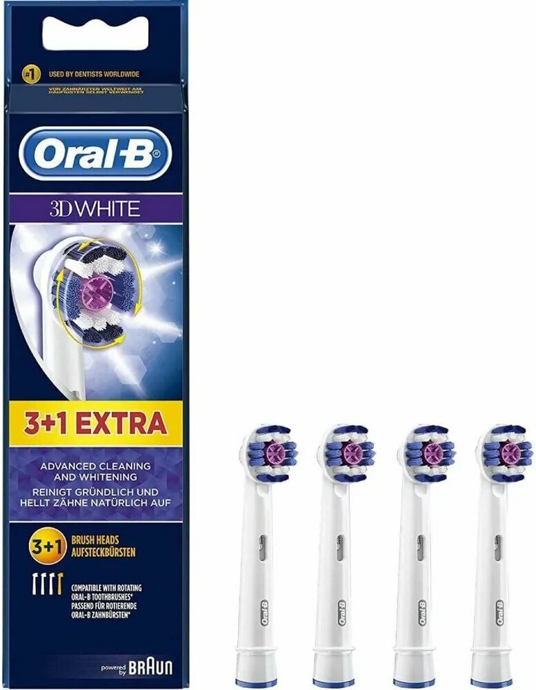 Насадки для зубной щетки ORAL-B EB18P 3DWhite CleanMaximiser 4 шт
