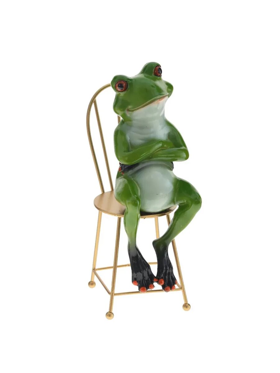 Фигурка декоративная Лягушка Remecoclub, полимерный материал и металл, 7x9x17,5 см