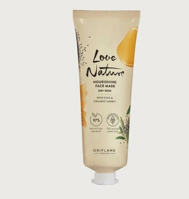 Питательная маска для лица с экстрактом чиа и органическим мёдом Love Nature