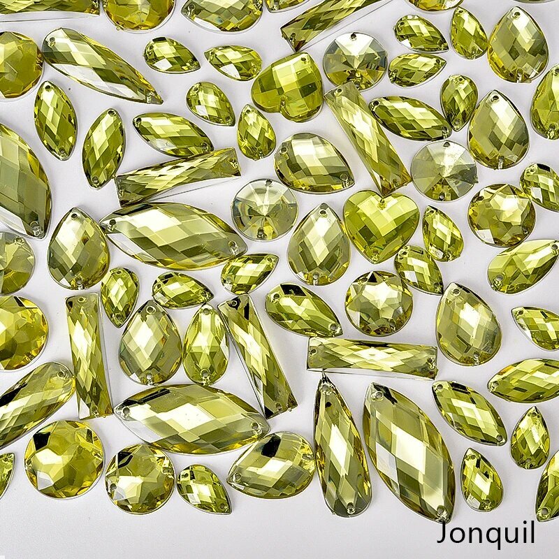 Стразы Bobohoo акриловые смешанных форм 25г Зеленый, Jonquil