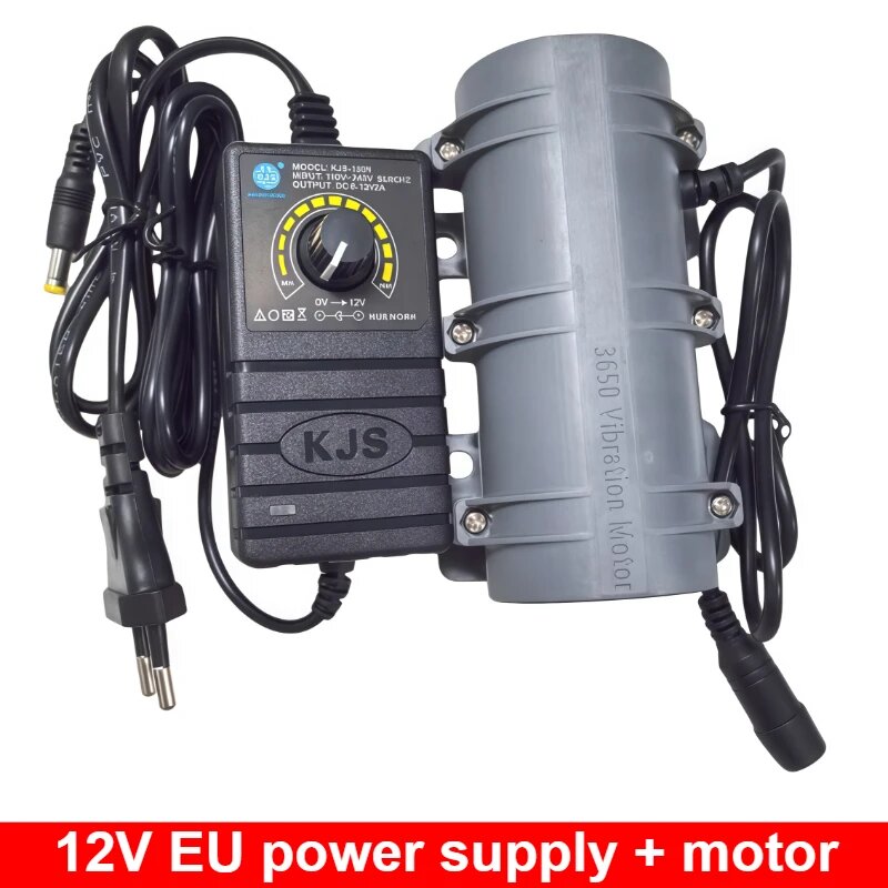 Миниатюрный вибрационный двигатель 12В/24В 3800 об/мин 10Вт для систем оповещения, массажных кушеток, кресел, с регулировкой скорости, вибратор для подачи вибрации 12V EU Set